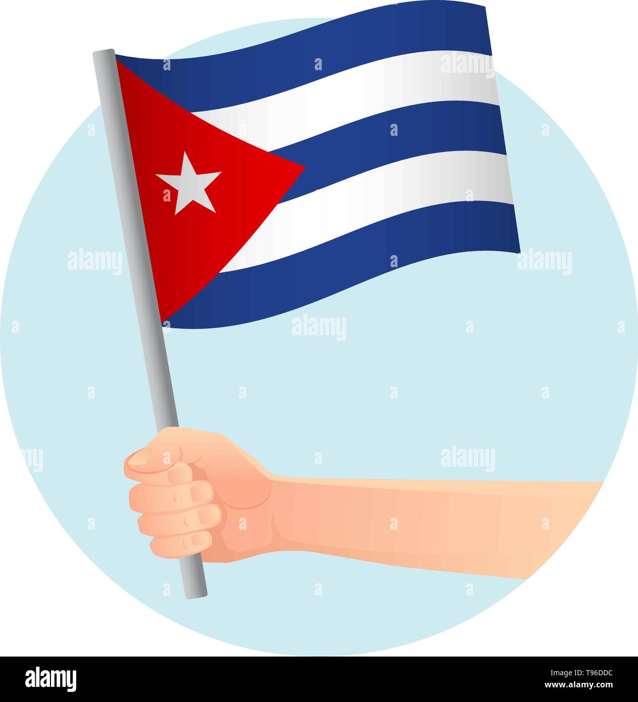 Cuba flag in hand. Patriotic background. National flag of Cuba vector ...