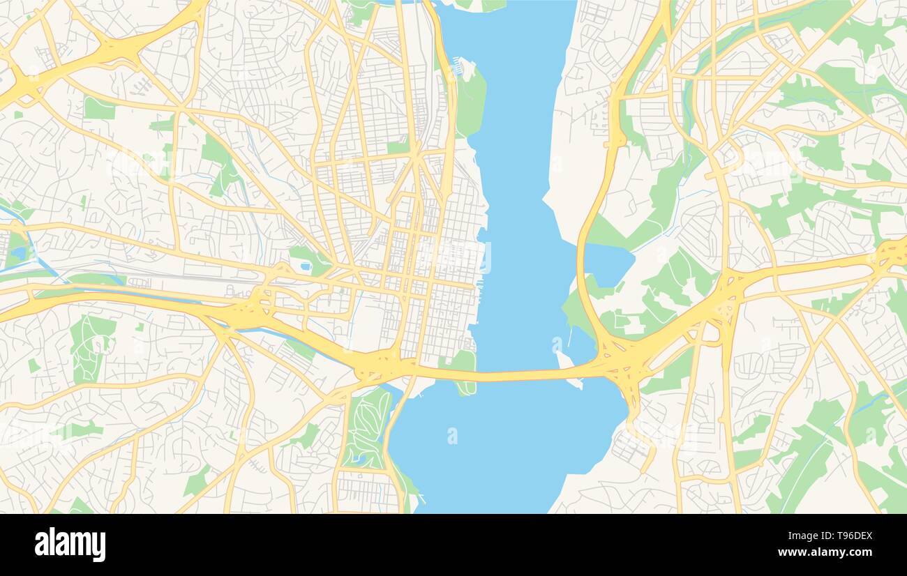 Empty vector map of Alexandria, Virginia, USA, printable road map ...