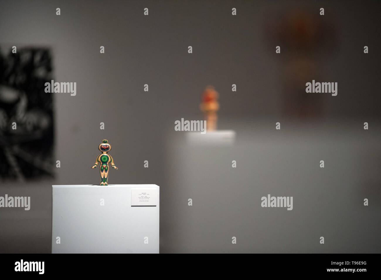 Artwork by artist Julio Anaya seen during the exhibition at cultural ...