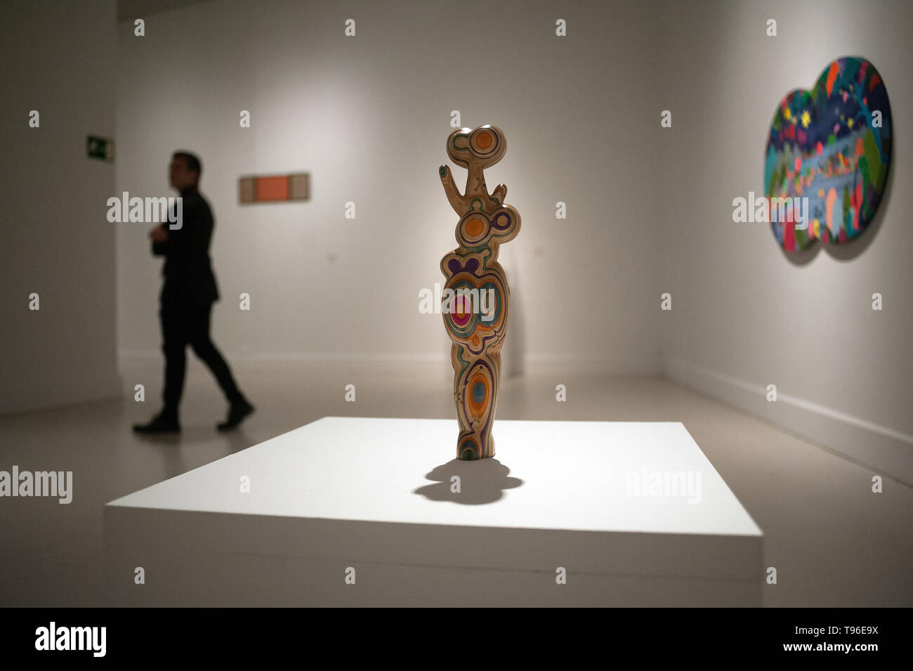 Artwork by artist Julio Anaya seen during the exhibition at cultural ...