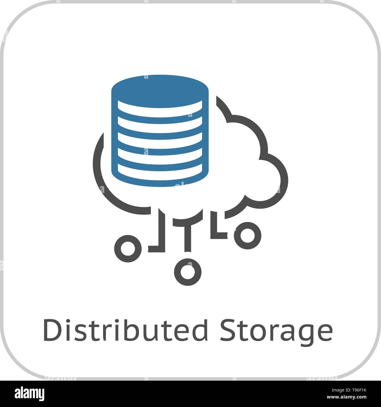 Simple Distributed Storage Vector Line Icon with storage devices Stock ...