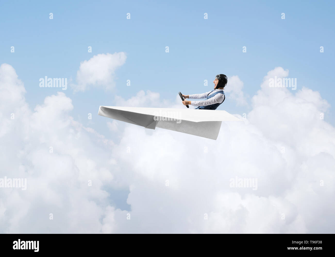 Aviator having fun in aircraft Stock Photo - Alamy