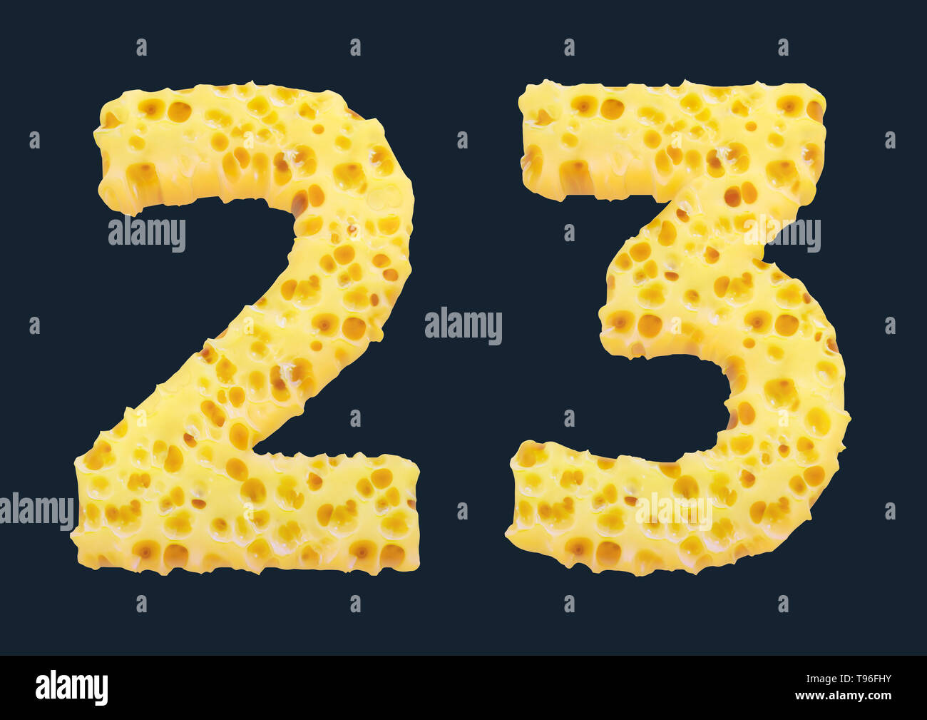 3D Render of Cheese Alphabet Stock Photo - Alamy