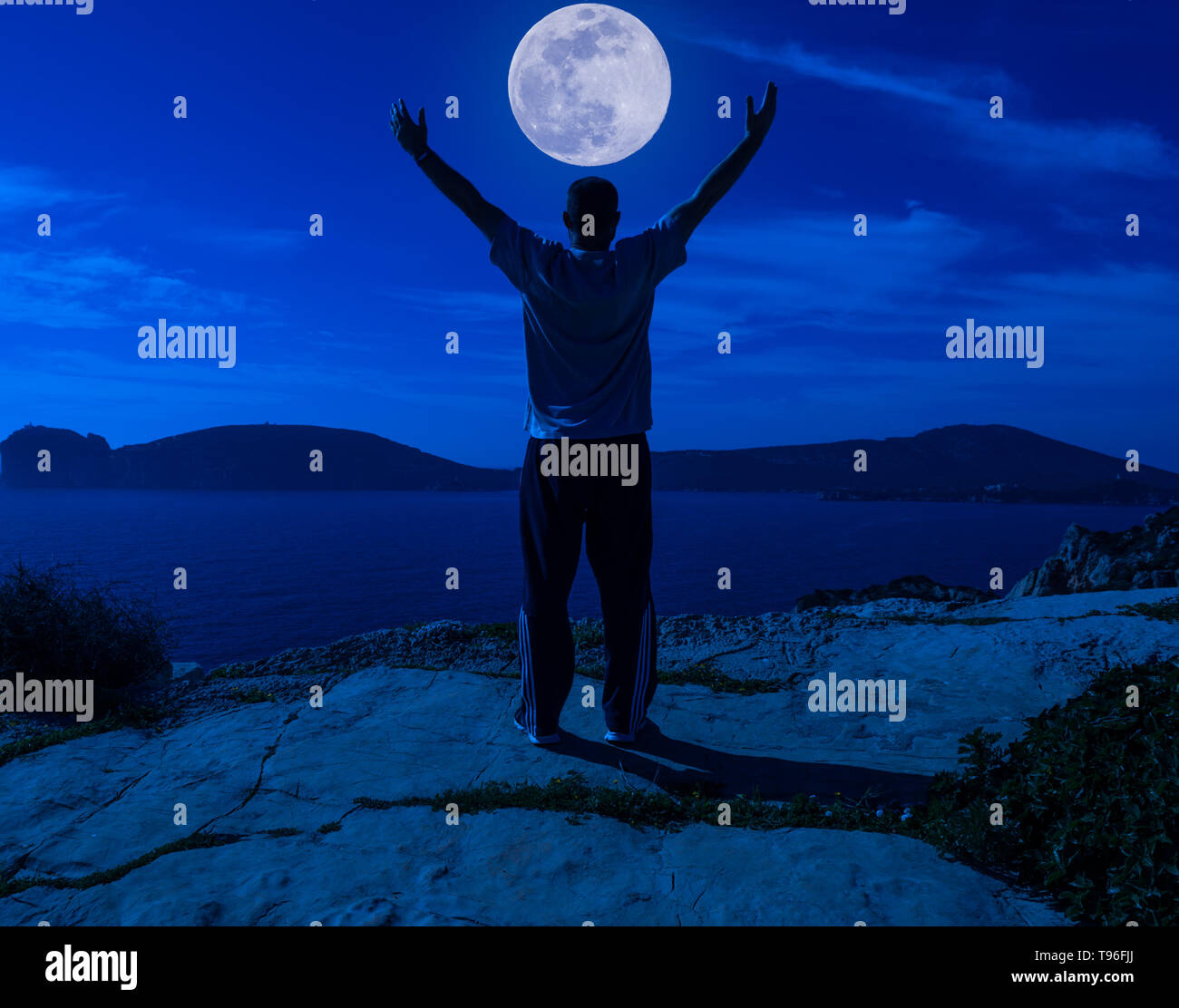 Staring at the moon hi-res stock photography and images - Alamy