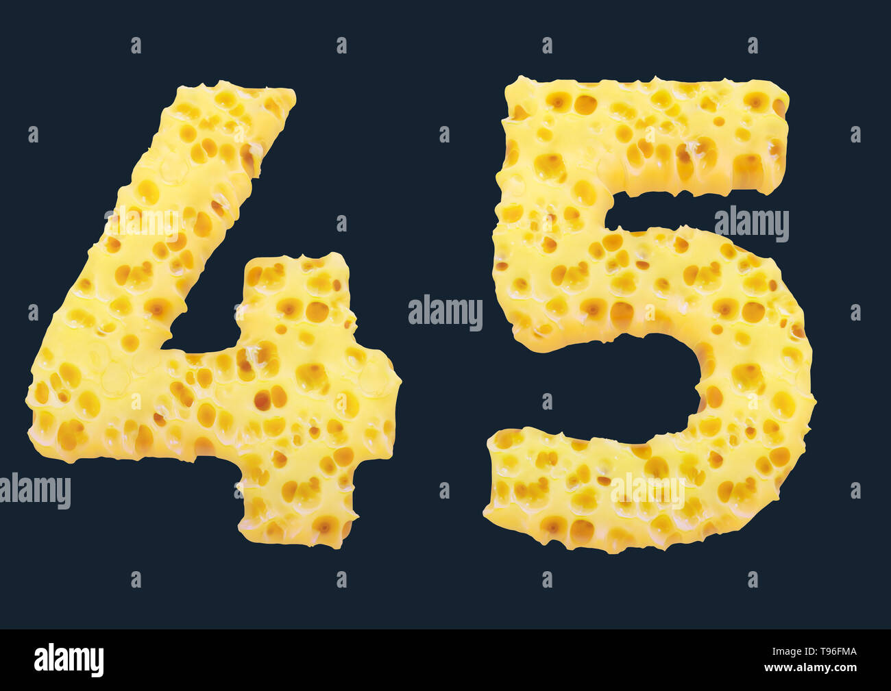 3D Render of Cheese Alphabet Stock Photo - Alamy