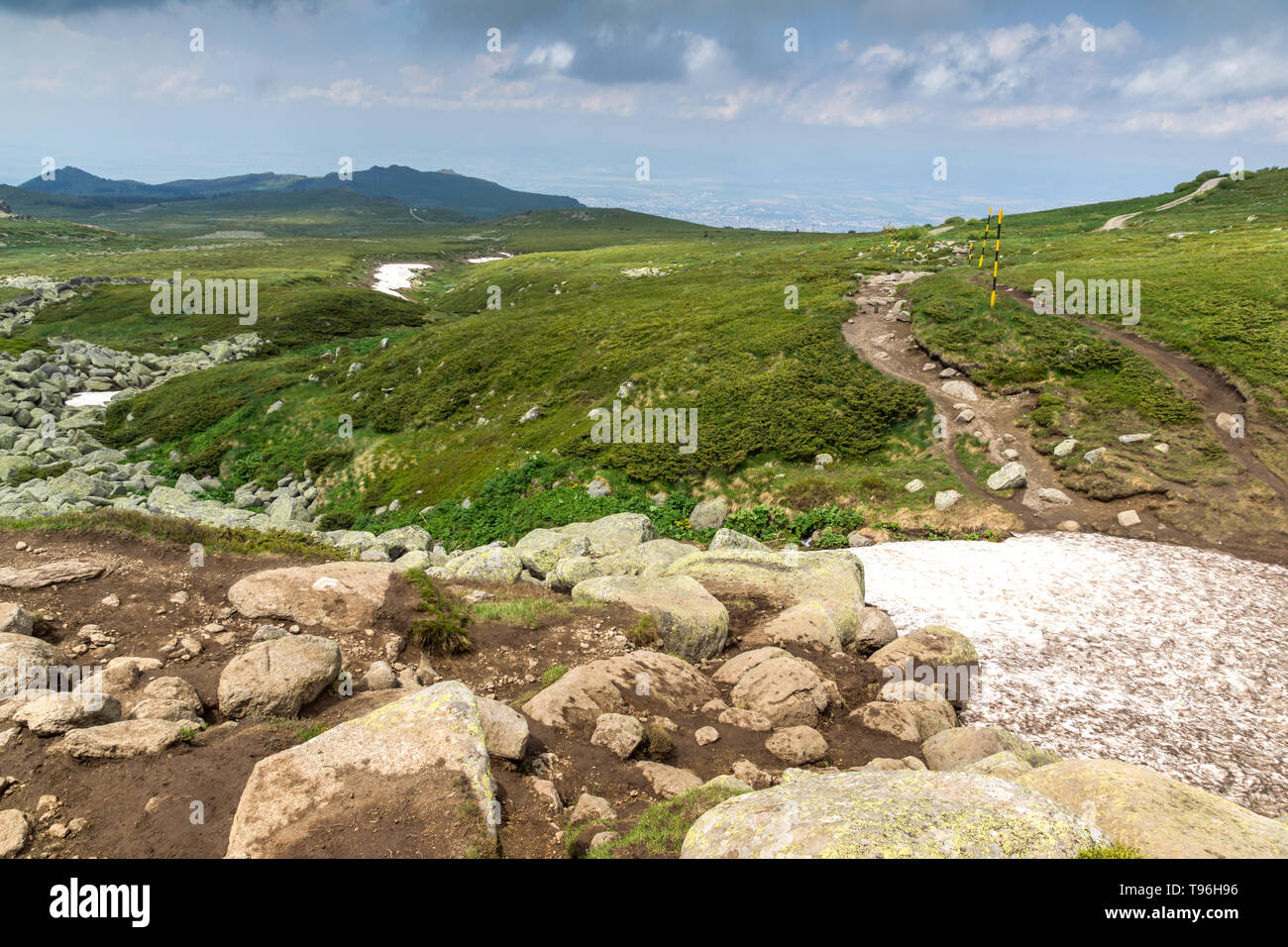 Green hills of Vitosha Mountain near Cherni Vrah Peak, Sofia City ...