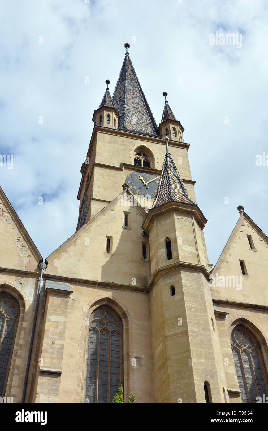 14th century Lutheran Cathedral of Saint Mary, Sibiu, Nagyszeben ...
