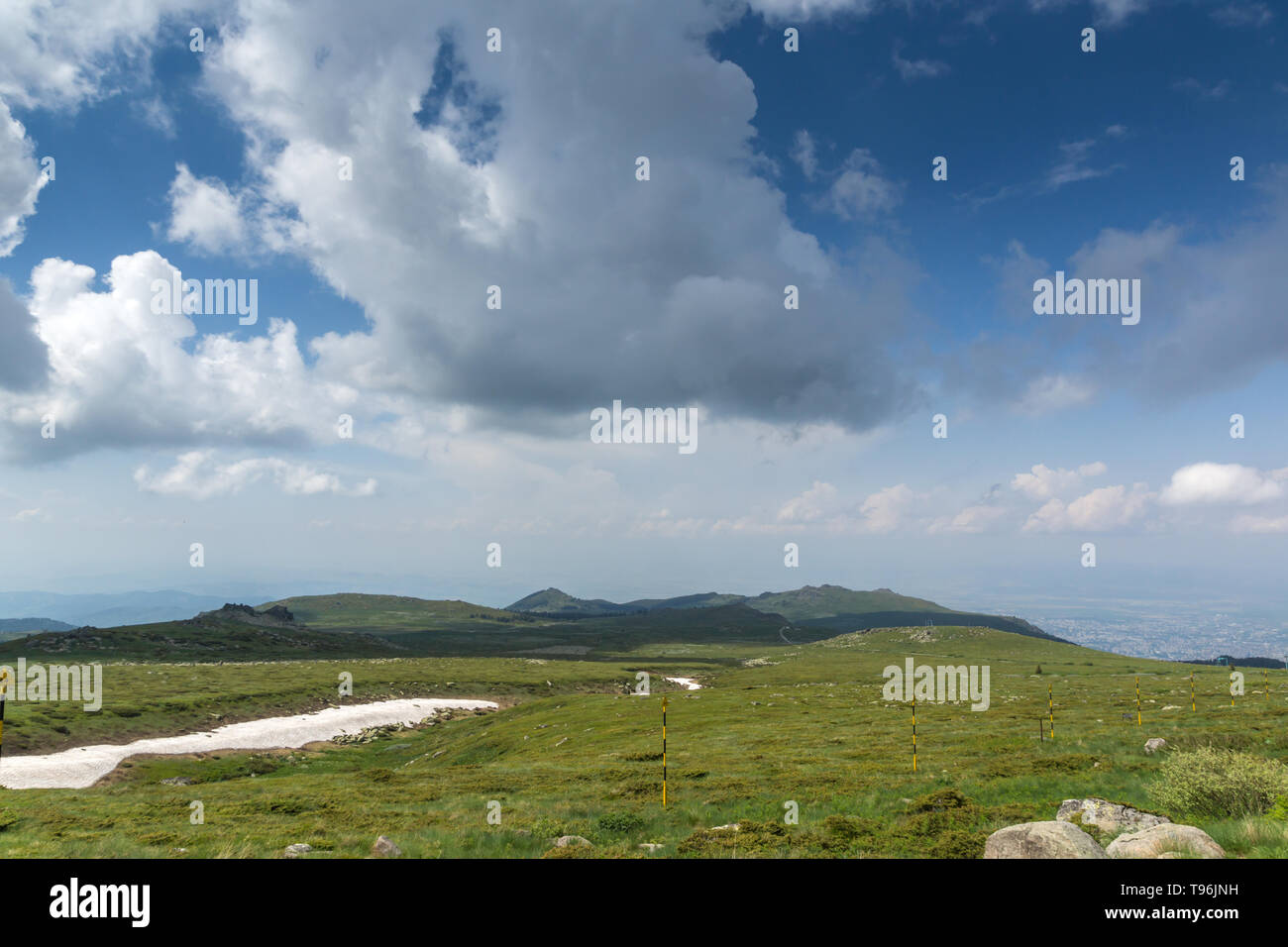 Green hills of Vitosha Mountain near Cherni Vrah Peak, Sofia City ...