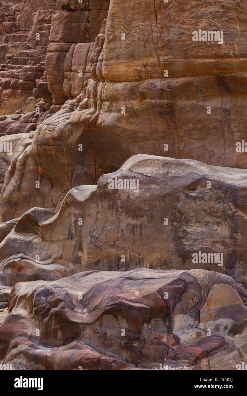 Cañón. Reserva Natural de Mujib. Valle del Rift. Mar Muerto. Jordania ...