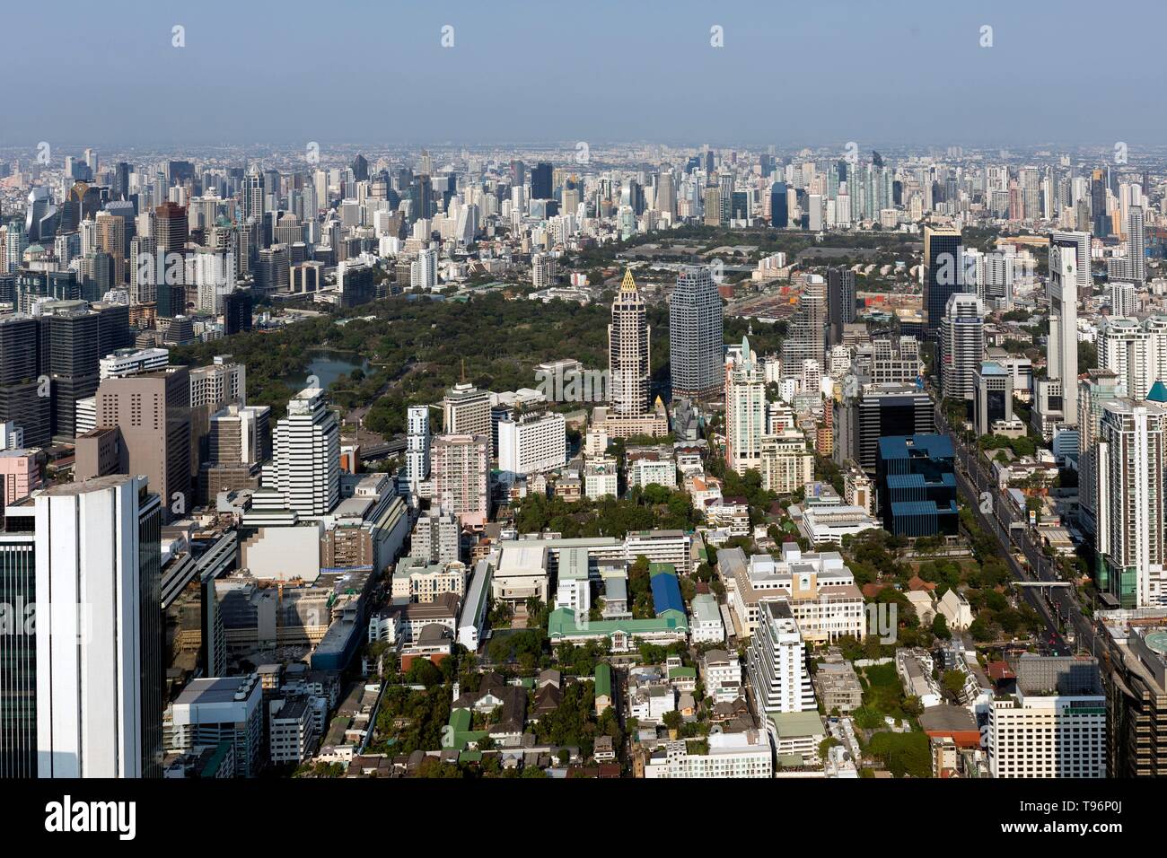 View from Maha Nakhon Tower, 314m, city view, Pathumwan and Watthana ...