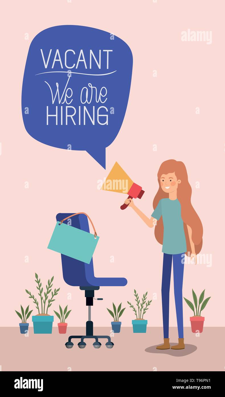 woman using megaphone with we are hiring message Stock Vector Image ... woman using megaphone with we are hiring message Stock Vector Image ...