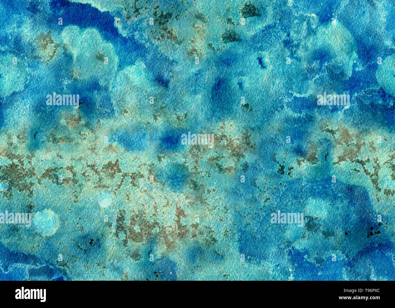 Hand painted watercolor bright seamless pattern with abstract galaxy ...