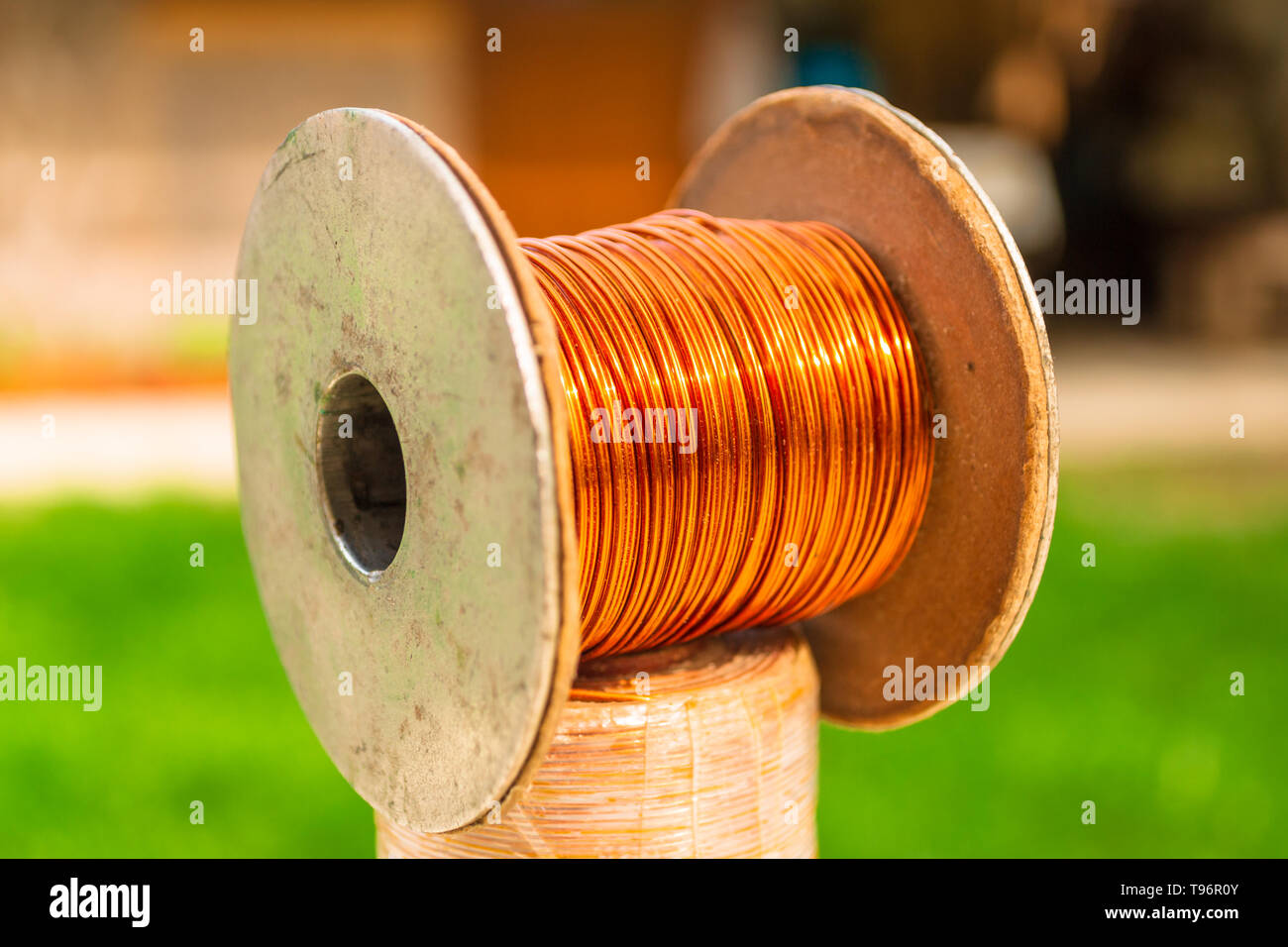 Copper wire spool hi-res stock photography and images - Alamy
