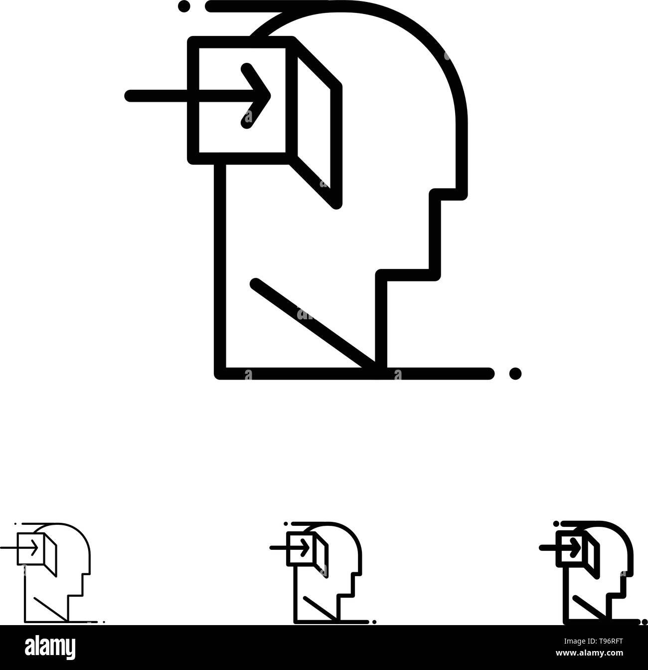 Door, Human, Inner, Mind, Minded Bold and thin black line icon set ... Door, Human, Inner, Mind, Minded Bold and thin black line icon set ...