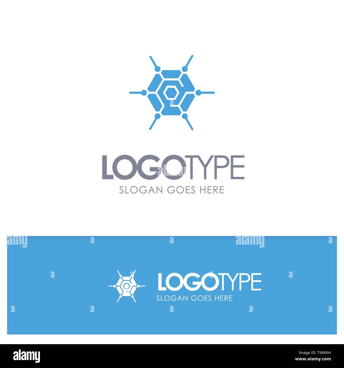 Decentralized, Network, Technology Blue Solid Logo with place for ...