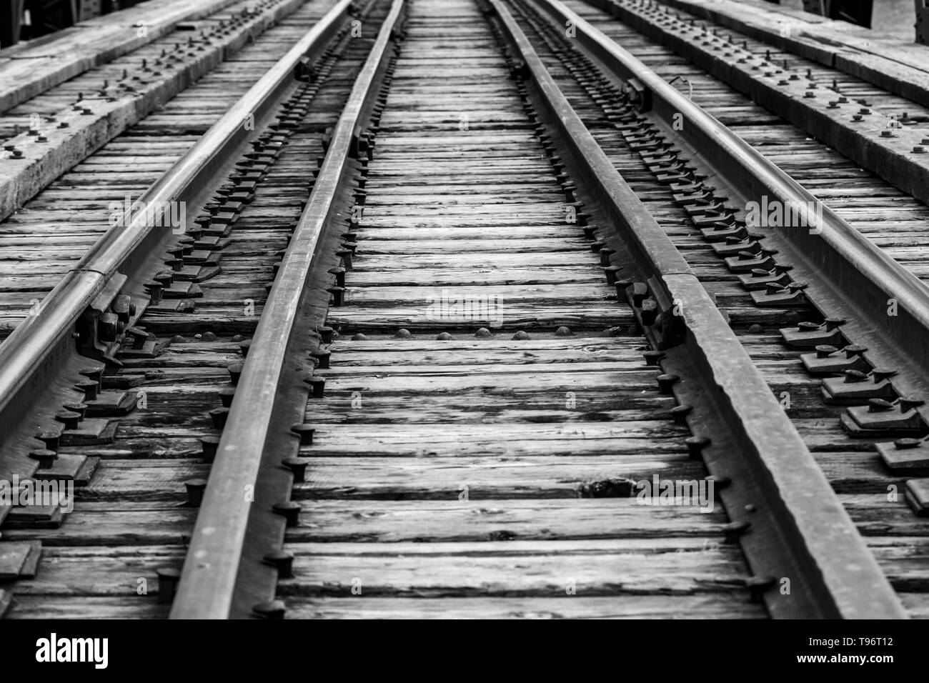 Train tracks Black and White Stock Photos & Images - Alamy