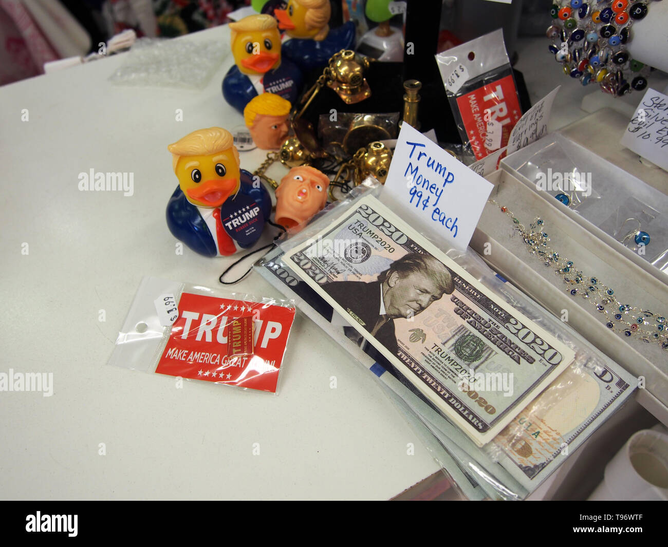 Trump 2020 souvenirs at a shop in Tarpon Springs, Florida, USA, May 9 ...