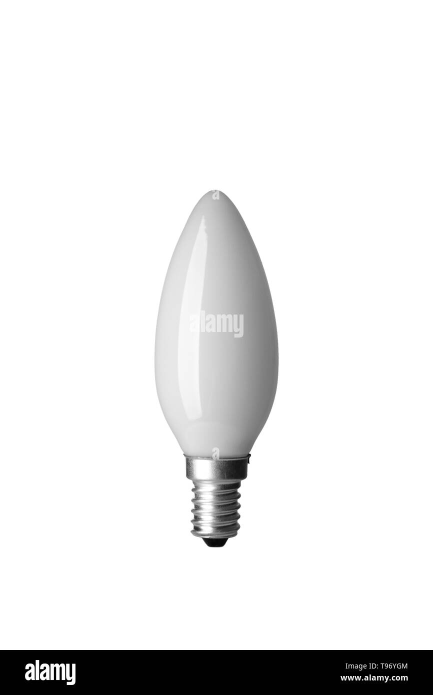 Modern light bulb on white background Stock Photo - Alamy