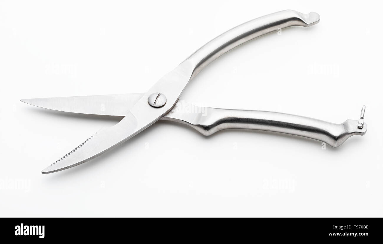 Metallic colander for cooking (kitchenware collection). Open. Isolated ...