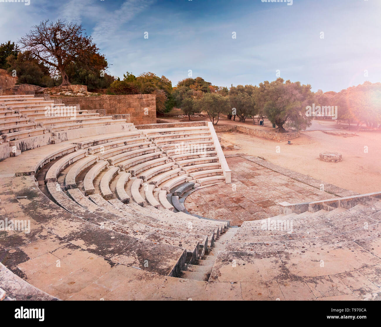 Rhodes town ancient amphitheatre. Rhodes, Greece Stock Photo - Alamy