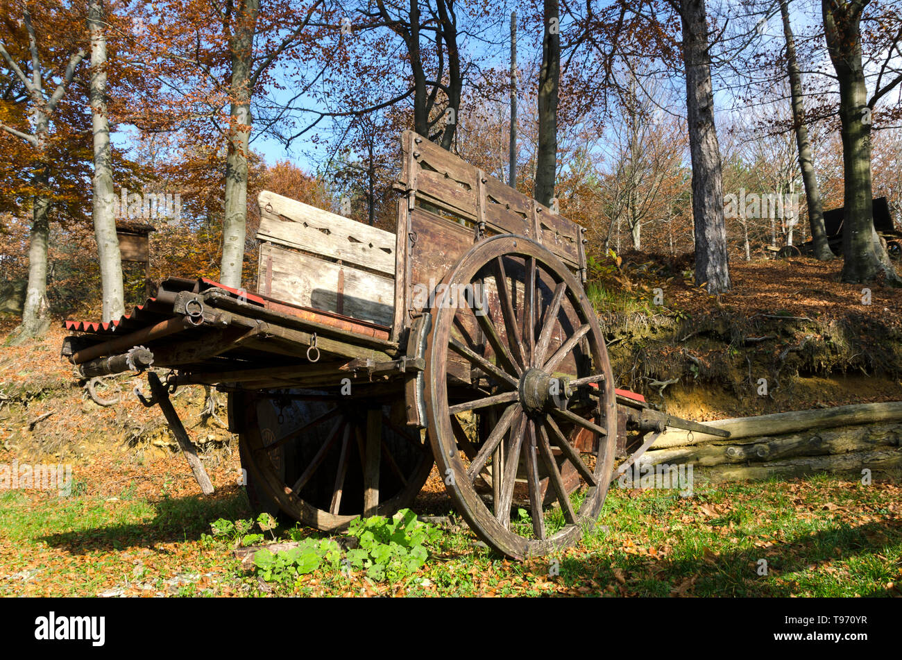 autumn landscape on the mountains of Genoa in Liguria in Italy Stock ...
