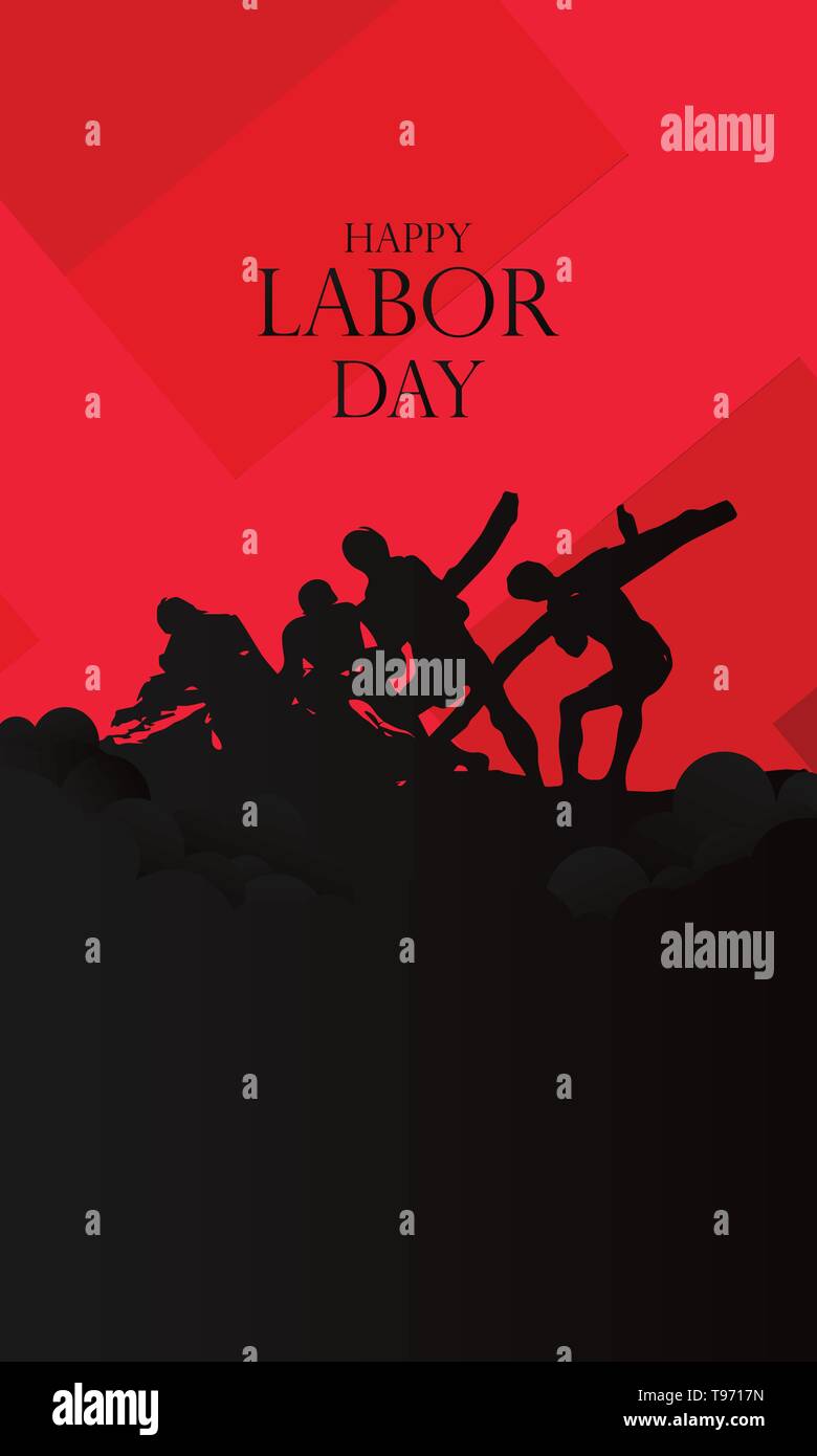 Happy Labor Day banner. Design template. Triumph of Labor statue on the ...