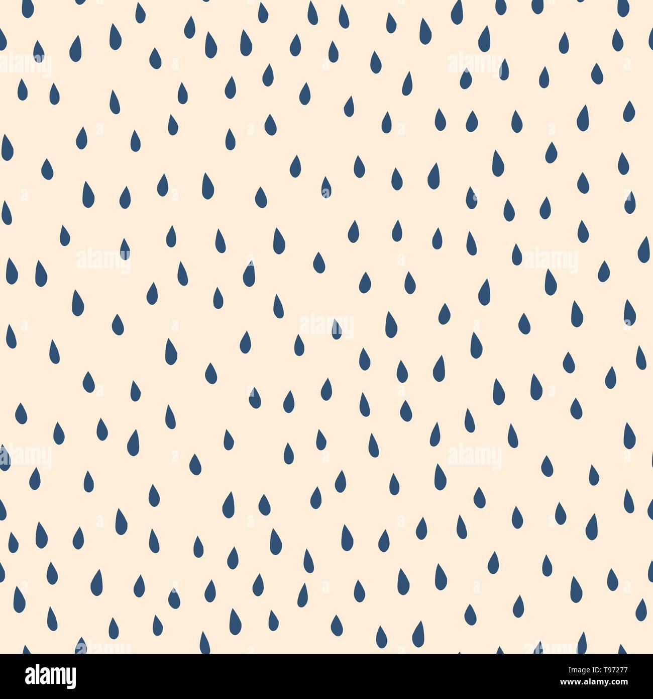 Blue raindrops on beige background seamless vector pattern Stock Vector ...