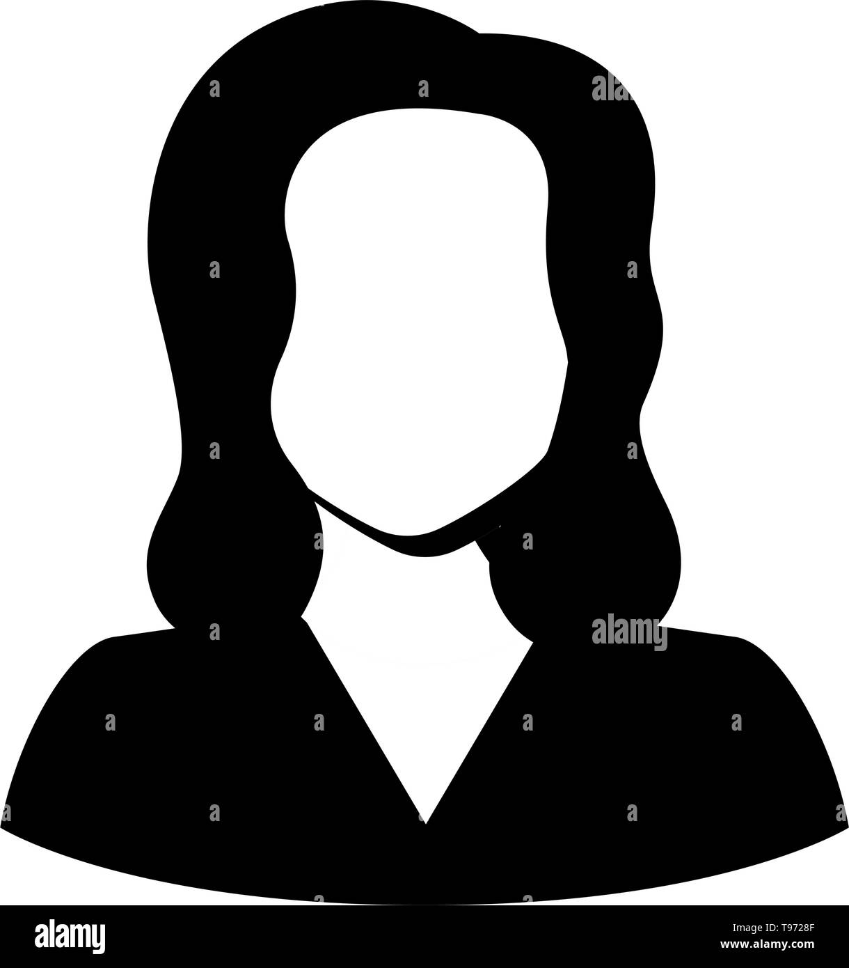 Isolated female wavy hair Stock Vector Images - Alamy