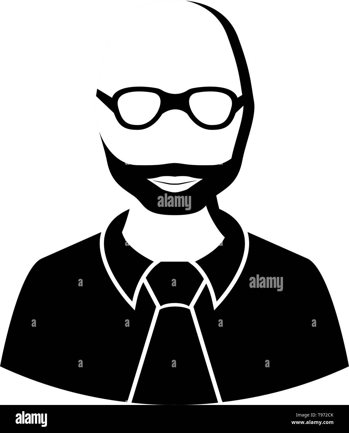 Isolated male avatar icon with glasses and beard Stock Vector Image ...