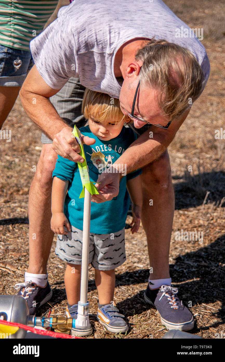 Child launching a rocket hi-res stock photography and images - Alamy