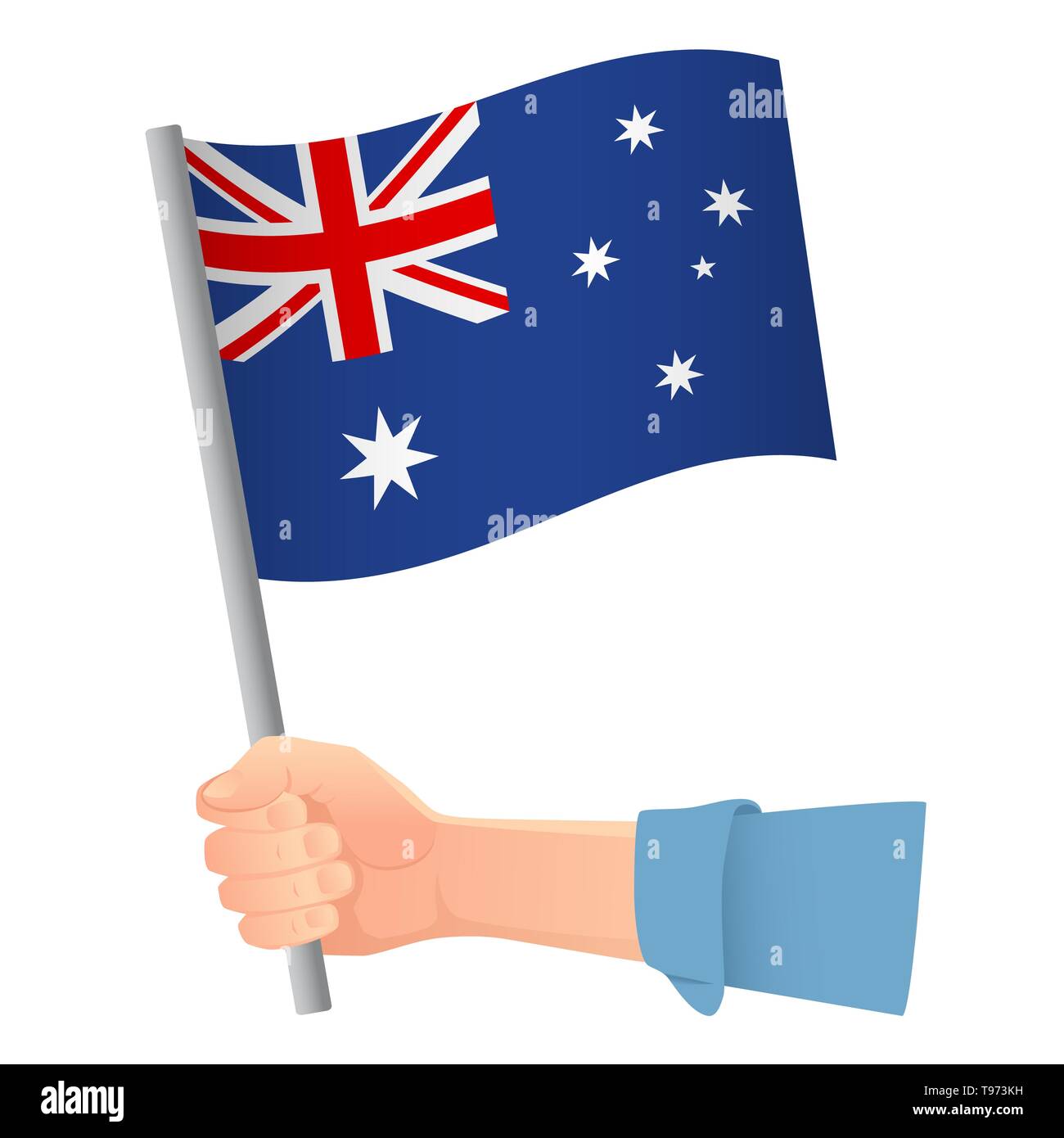 Australia flag in hand. Patriotic background. National flag of ...