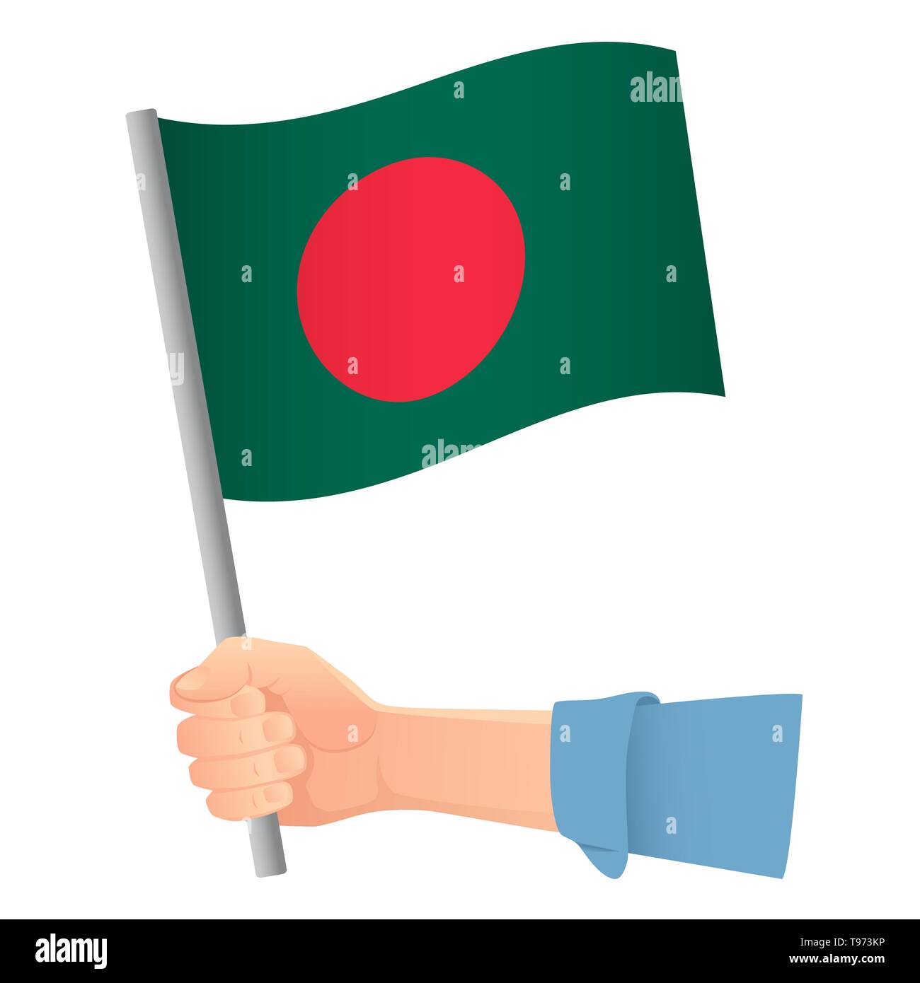 Bangladesh flag in hand. Patriotic background. National flag of ...