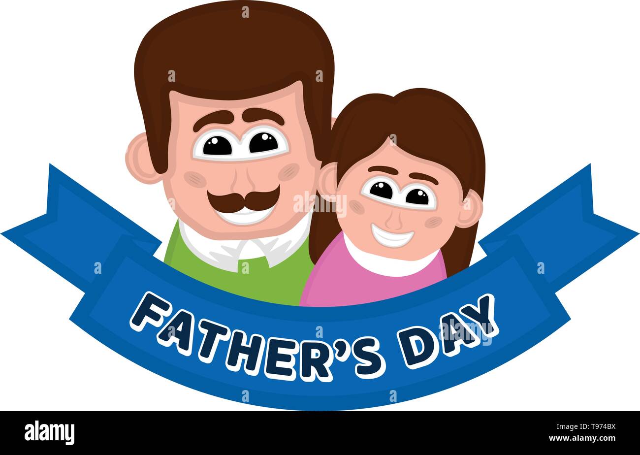Isolated happy man with his daughter. Father day Stock Vector Image ...