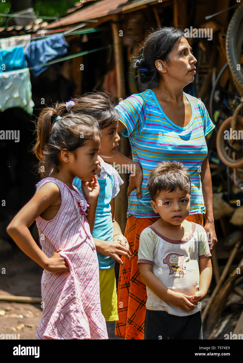 latin family in small Guatemalan village Stock Photo - Alamy