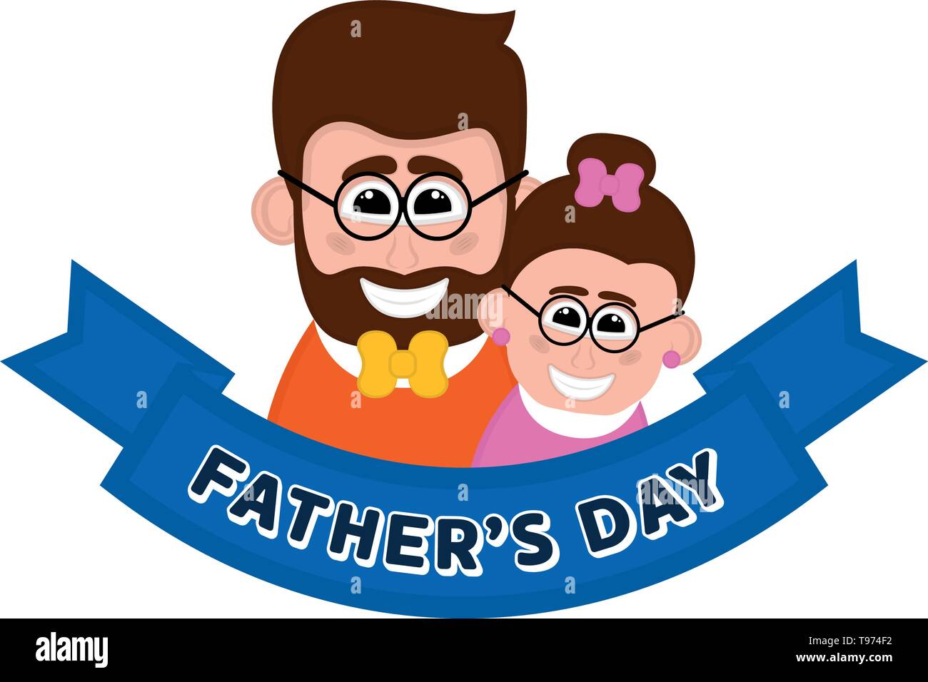 Isolated happy man with his daughter. Father day Stock Vector Image ...