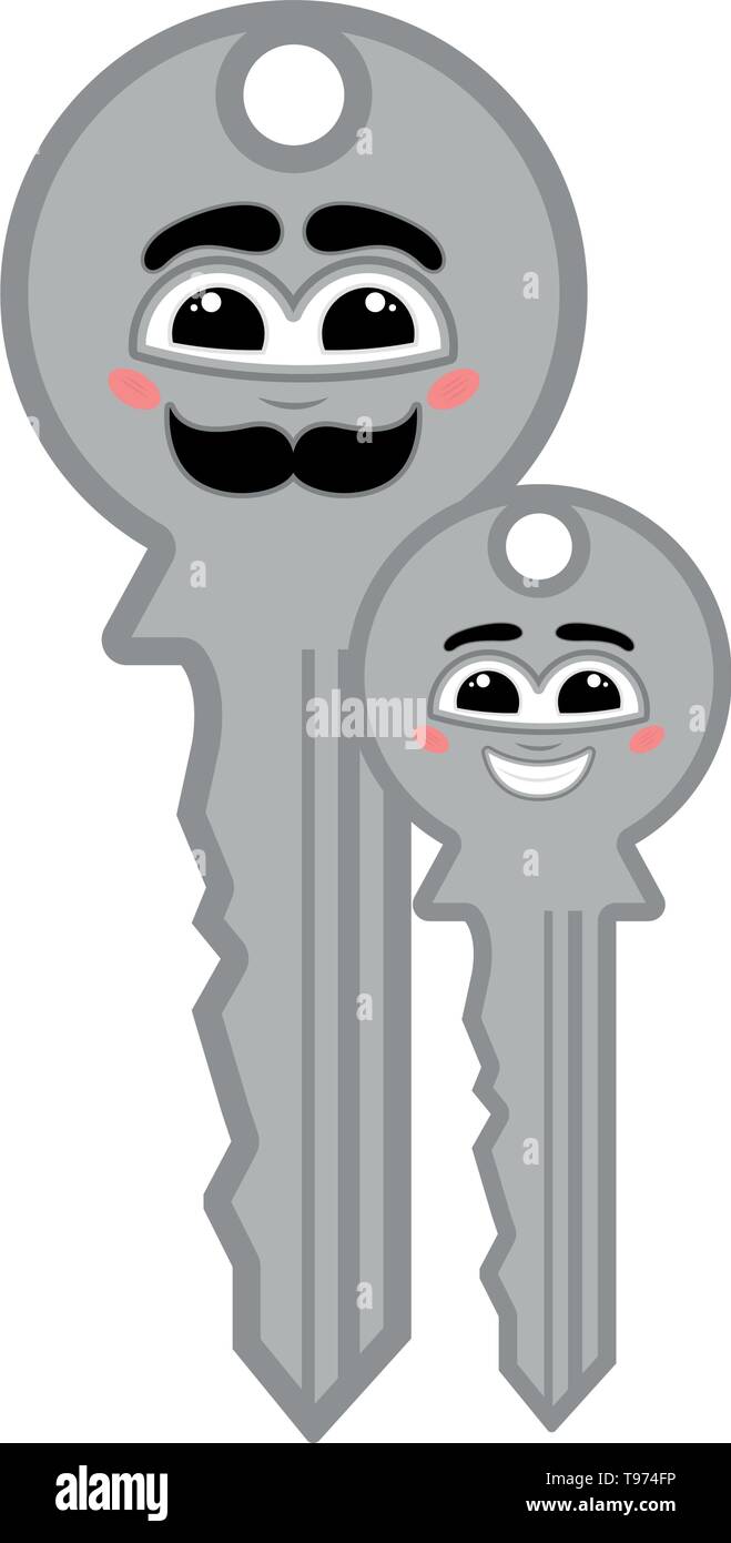 Pair of happy keys with a smile Stock Vector Image & Art - Alamy