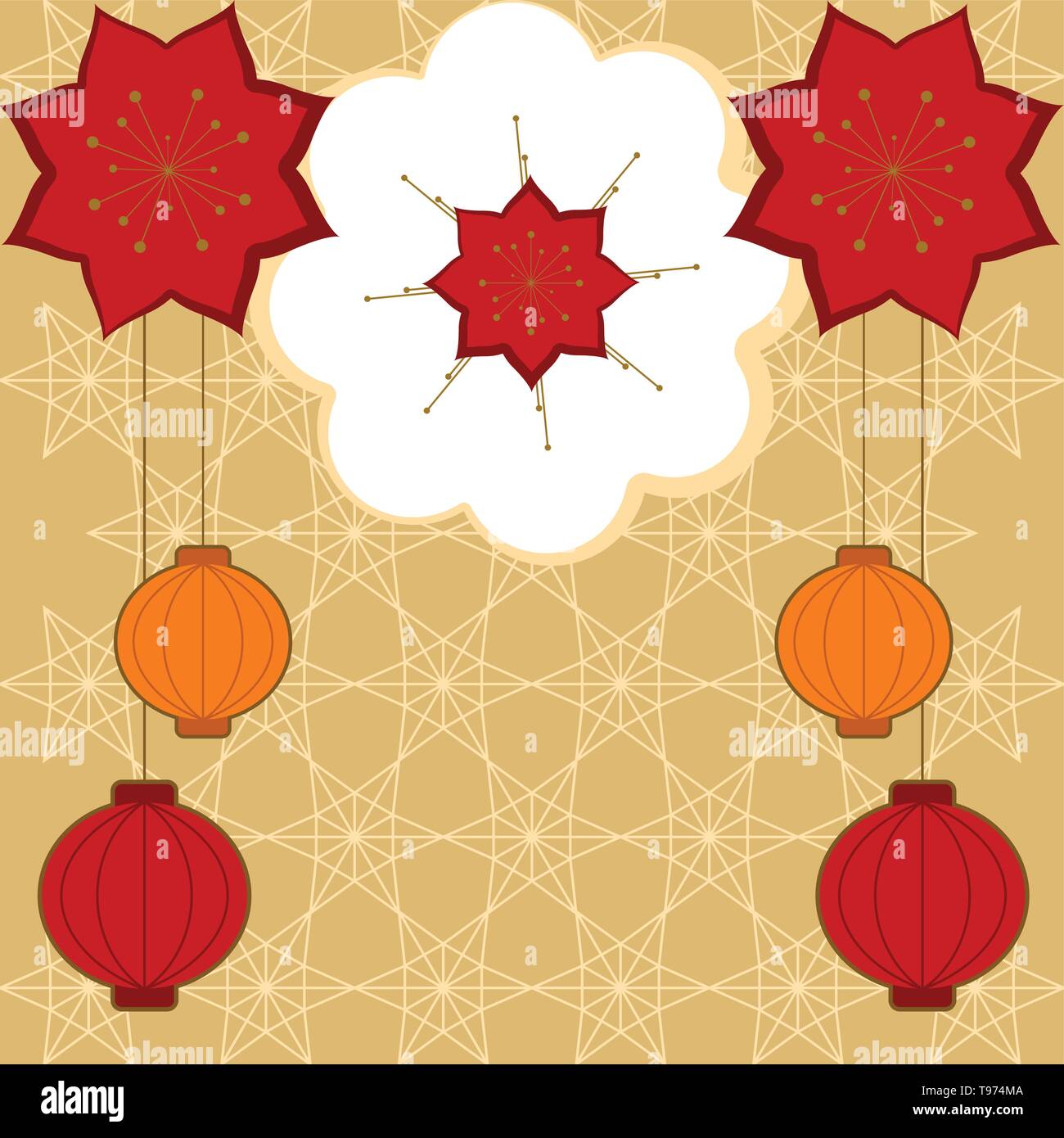 Geometric pattern background with lanterns Stock Vector Image & Art - Alamy