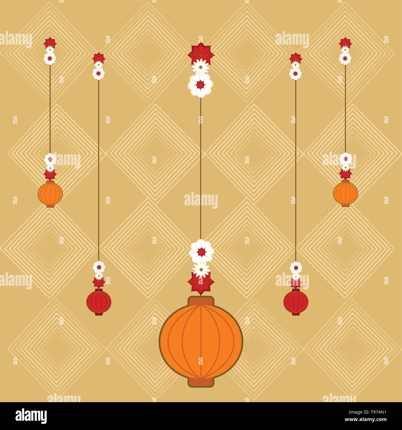 Geometric pattern background with a lanterns Stock Vector Image & Art ...