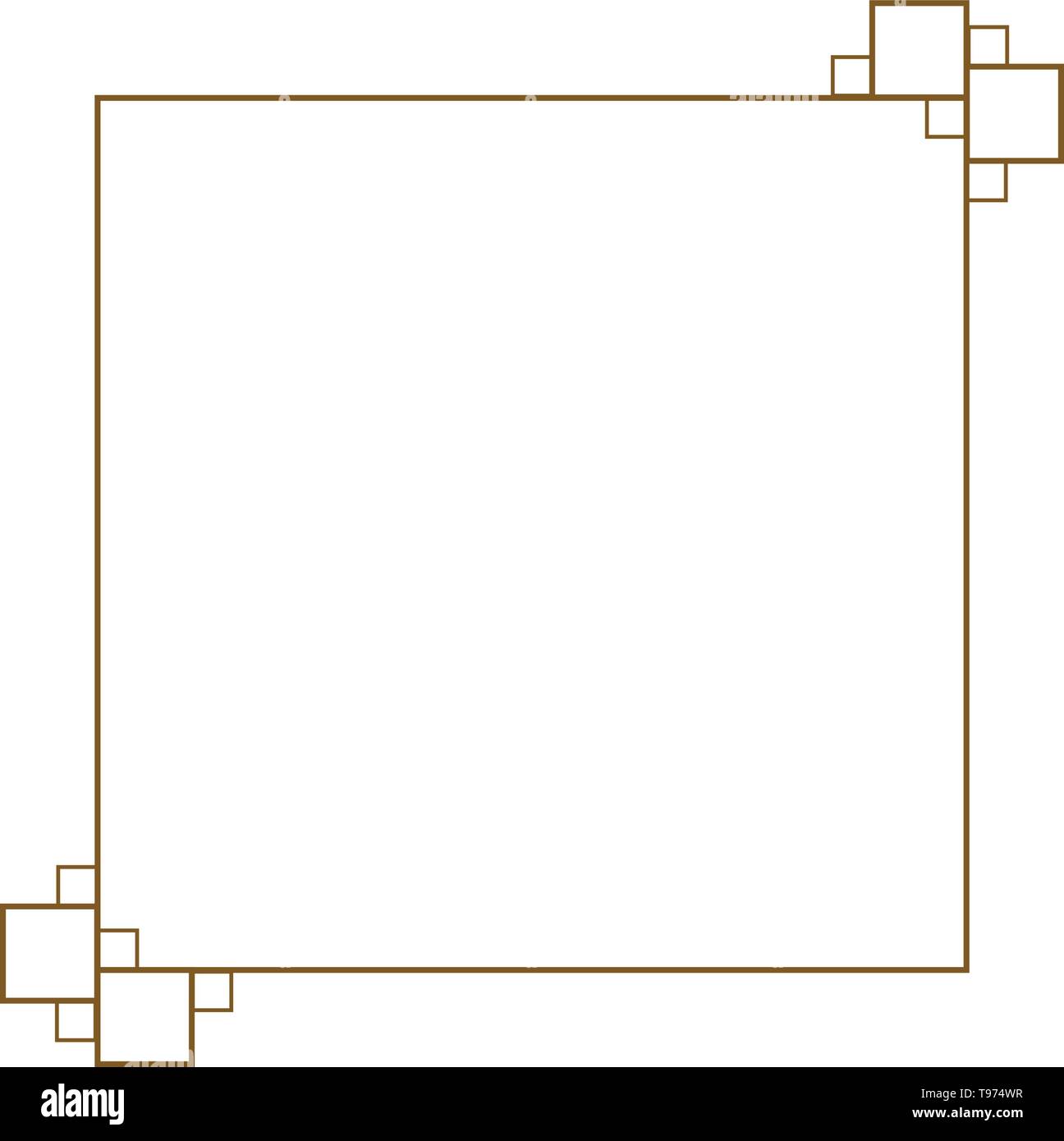 Isolated elegant square golden frame image Stock Vector Image & Art - Alamy
