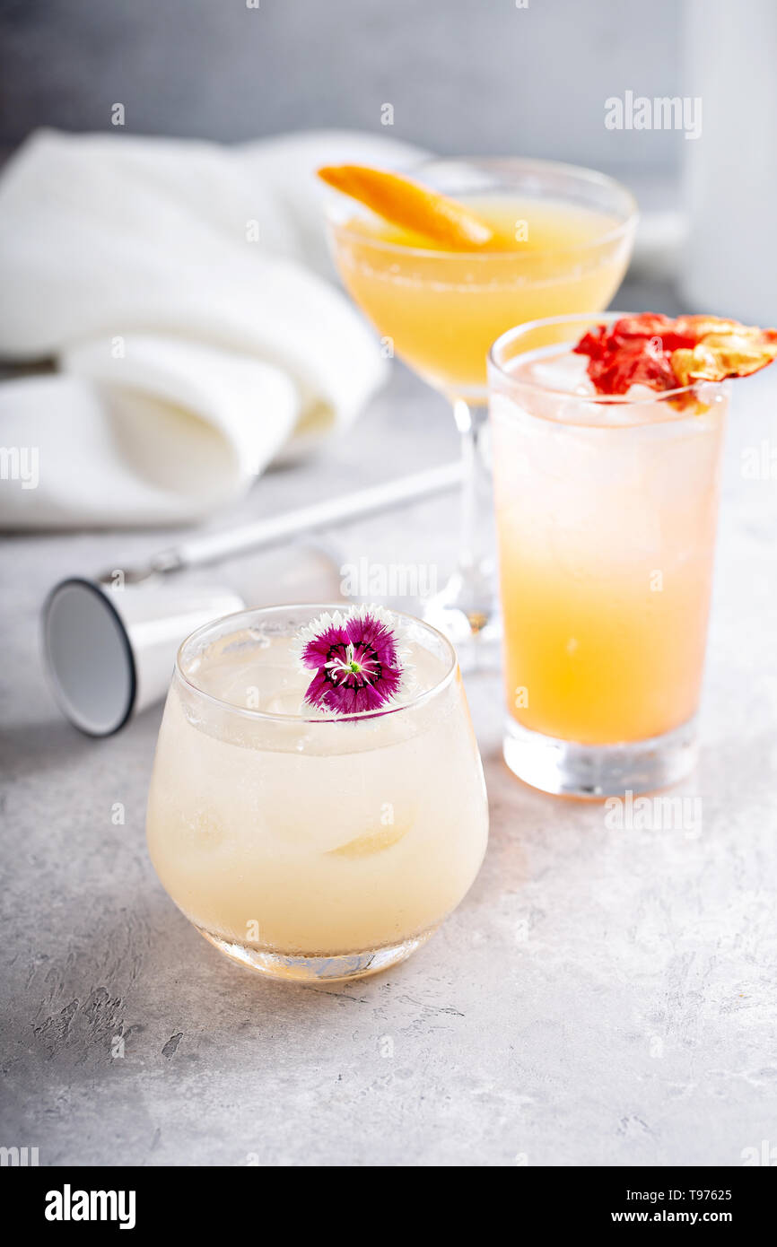 Variety of coctails Stock Photo - Alamy