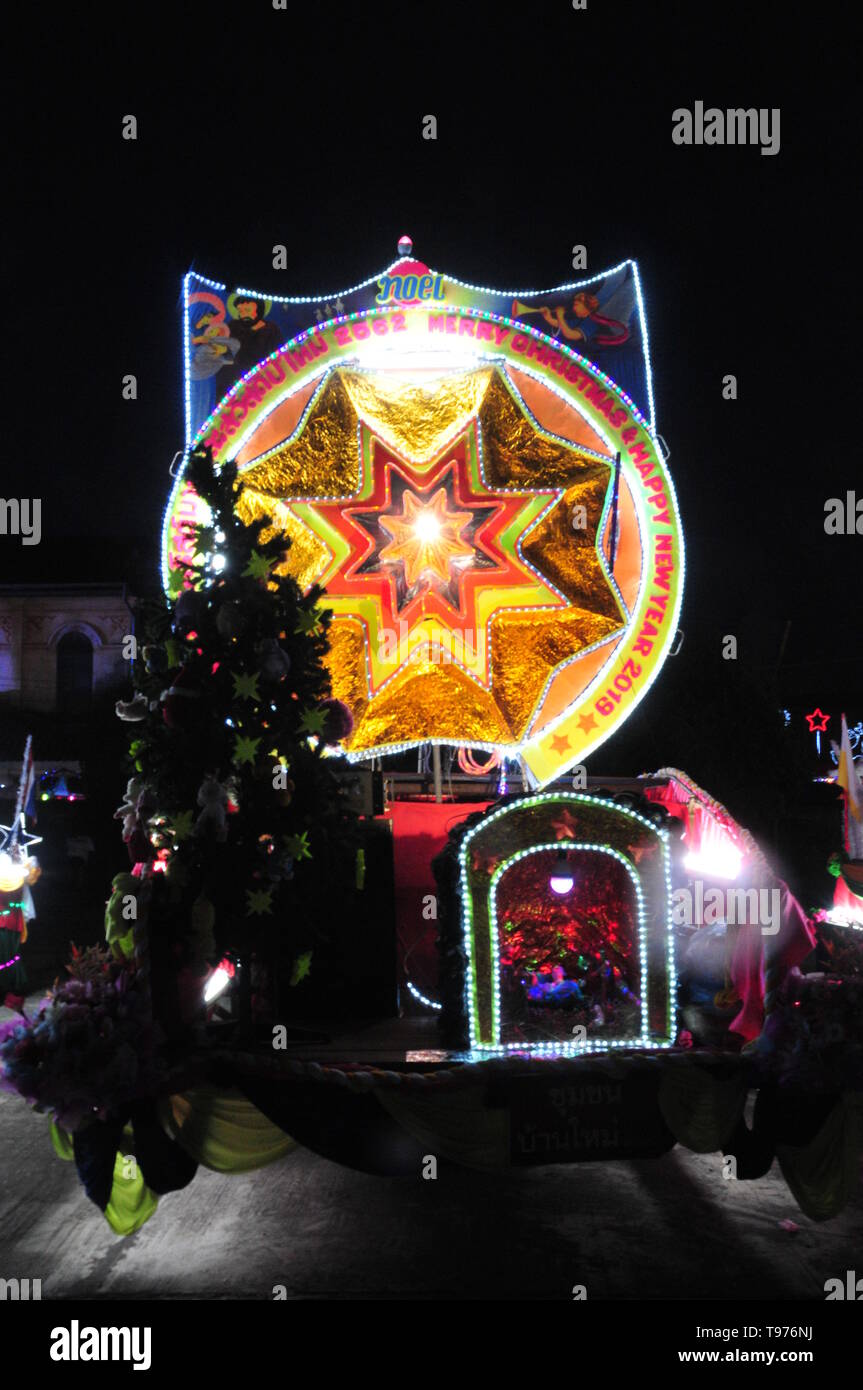 SAKON NAKHON, THAILAND - DEC 23, 2018 :The celebrating Christmas with ...