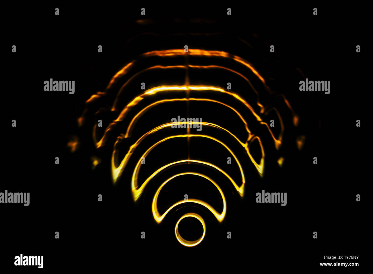 Sound waves in the dark in full color Stock Photo - Alamy