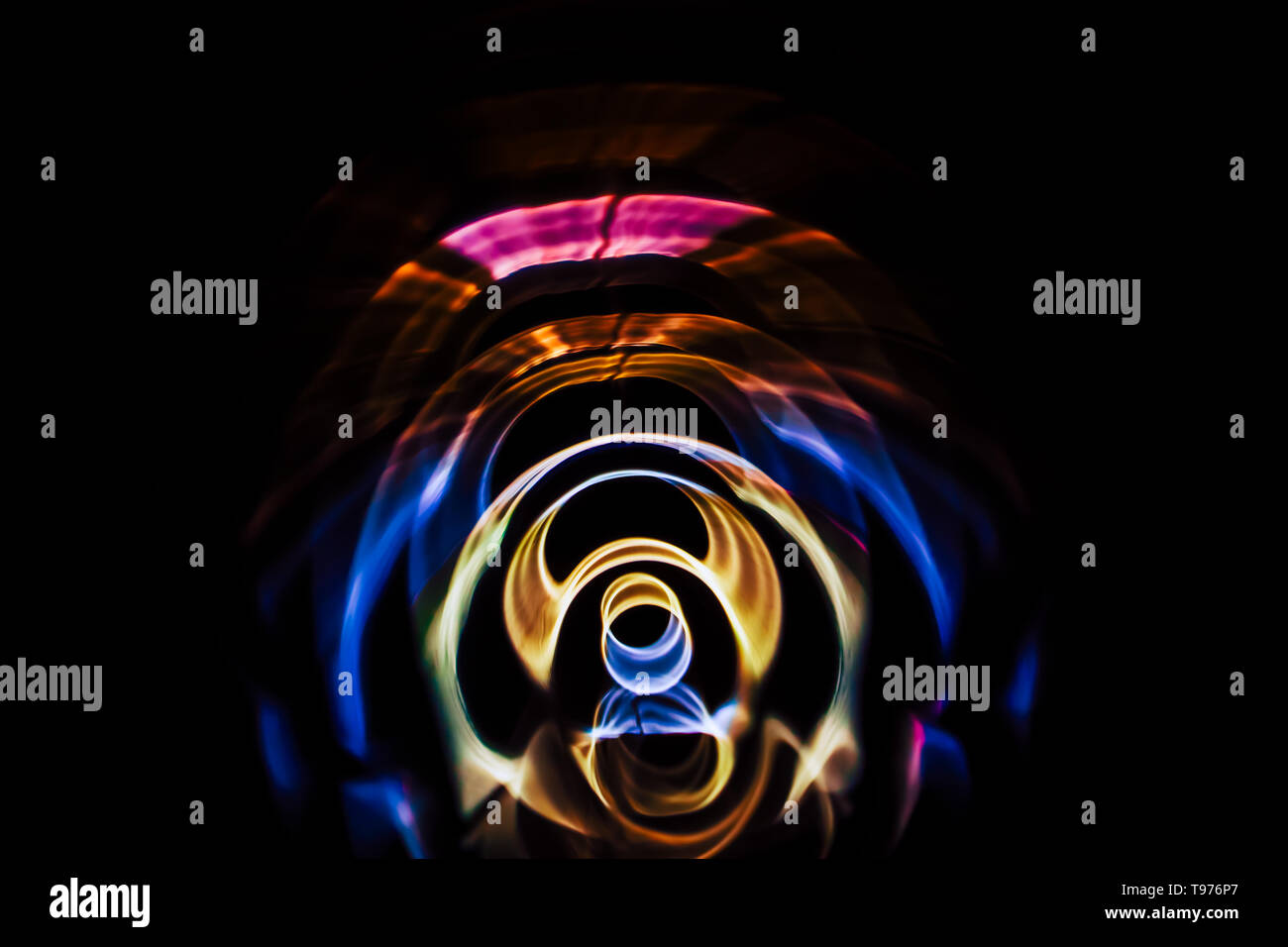 Sound waves in the dark in full color Stock Photo - Alamy