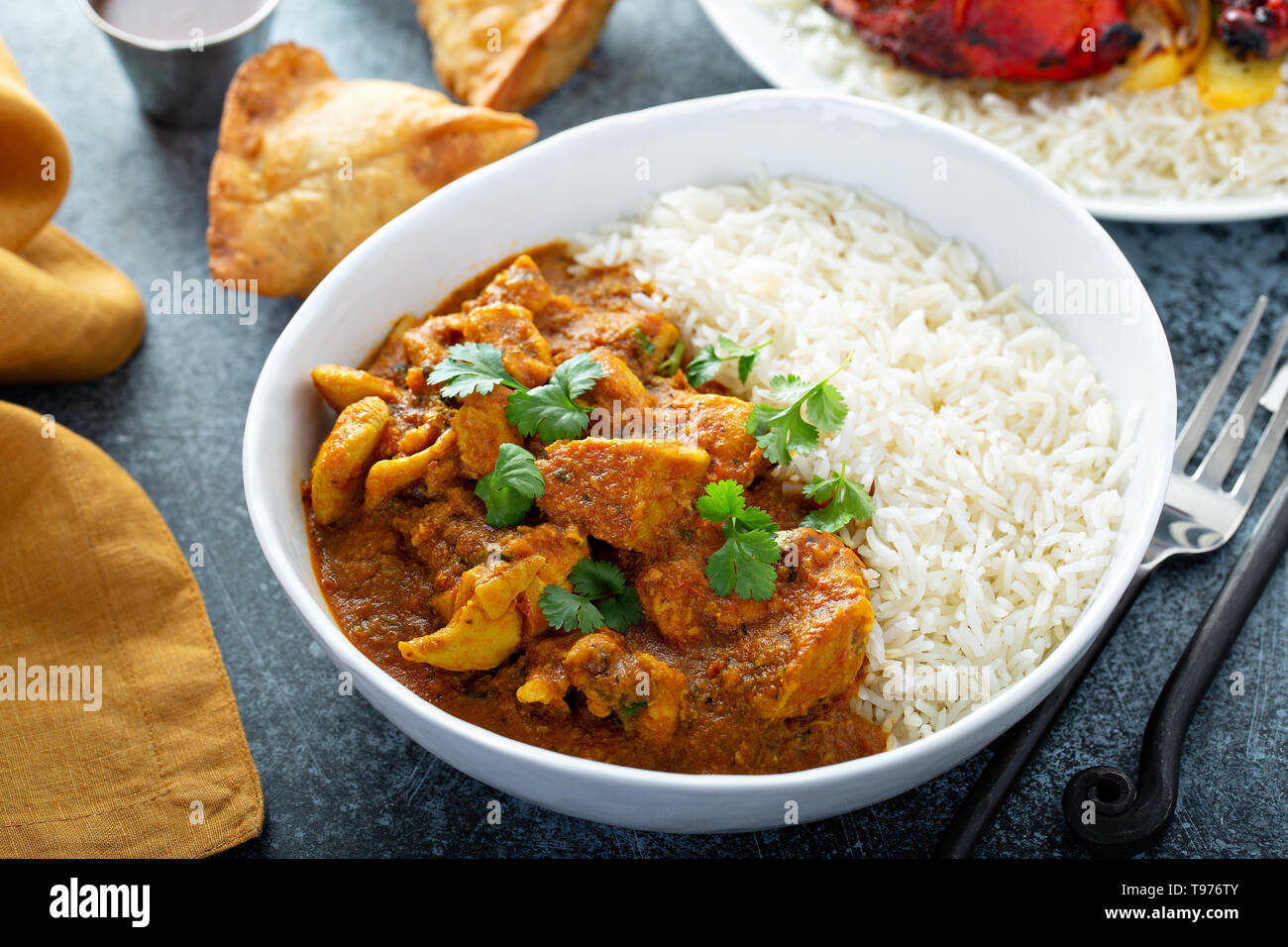 Chicken curry with jasmine rice Stock Photo - Alamy