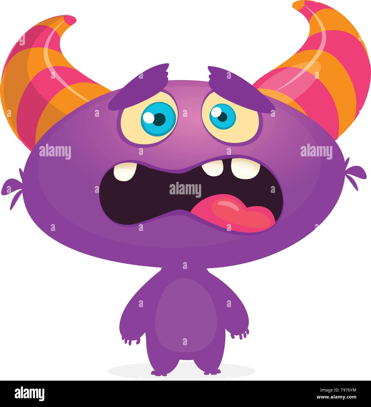 Scary cartoon alien. Vector Halloween illustration Stock Vector Image ...