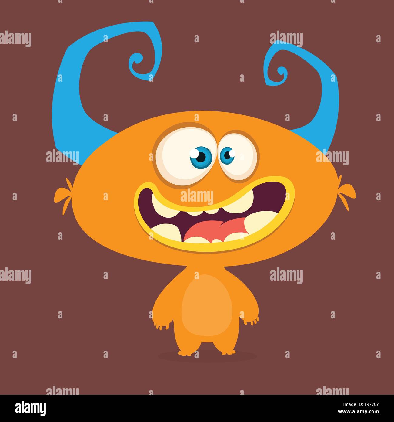 Scary cartoon alien. Vector Halloween illustration Stock Vector Image ...