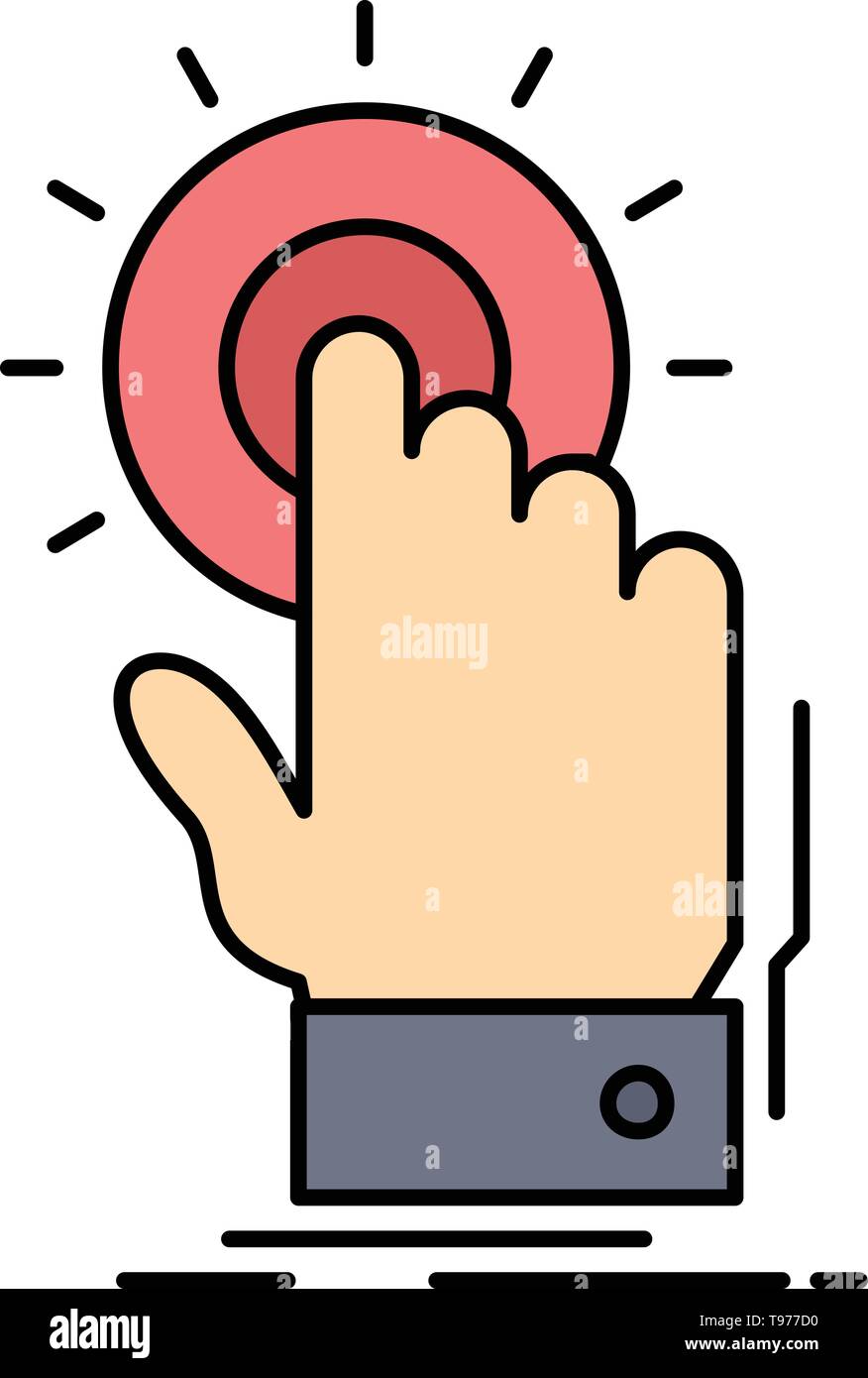 Man pressing start button on Stock Vector Images - Alamy