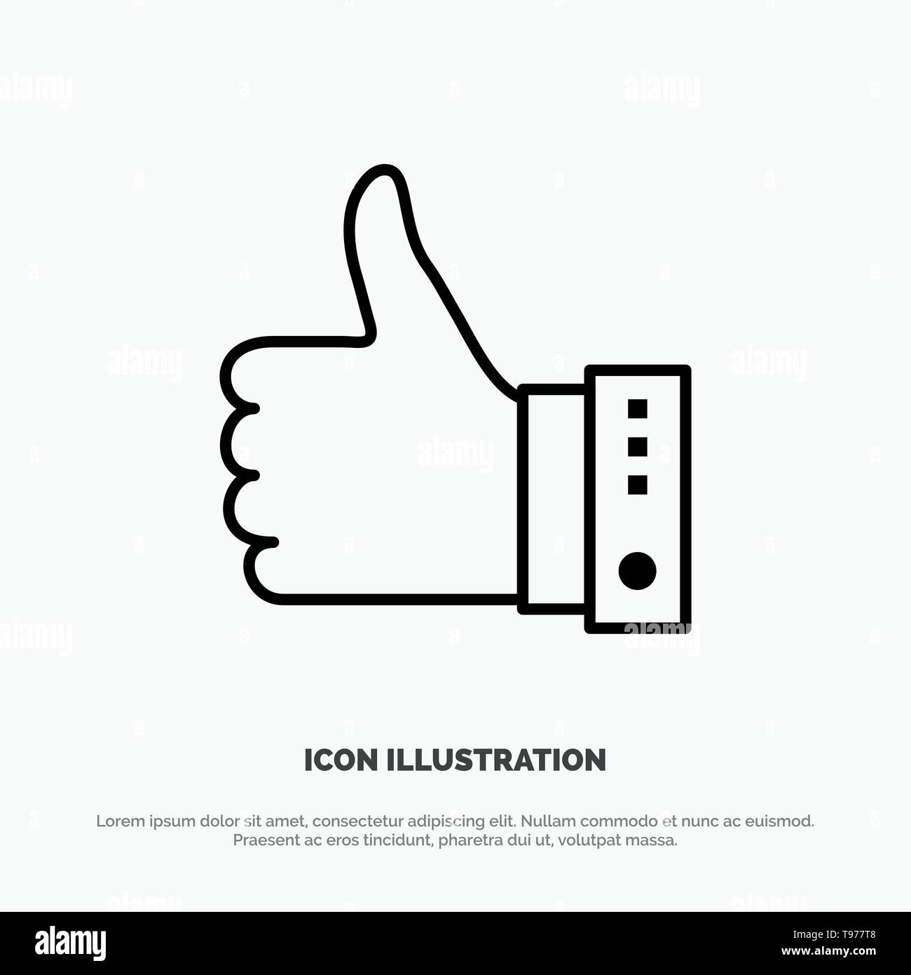 Like, Finger, Gesture, Hand, Thumbs, Up, Yes Line Icon Vector Stock ...