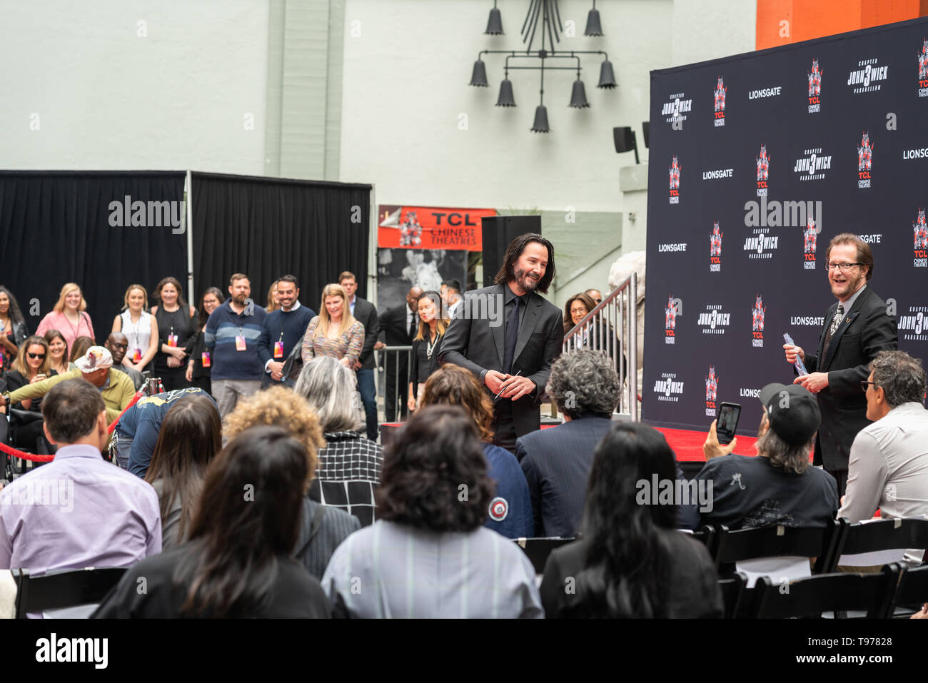Keanu Reeves. Actor's Handprints and Footprints Cemented on Hollywood ...