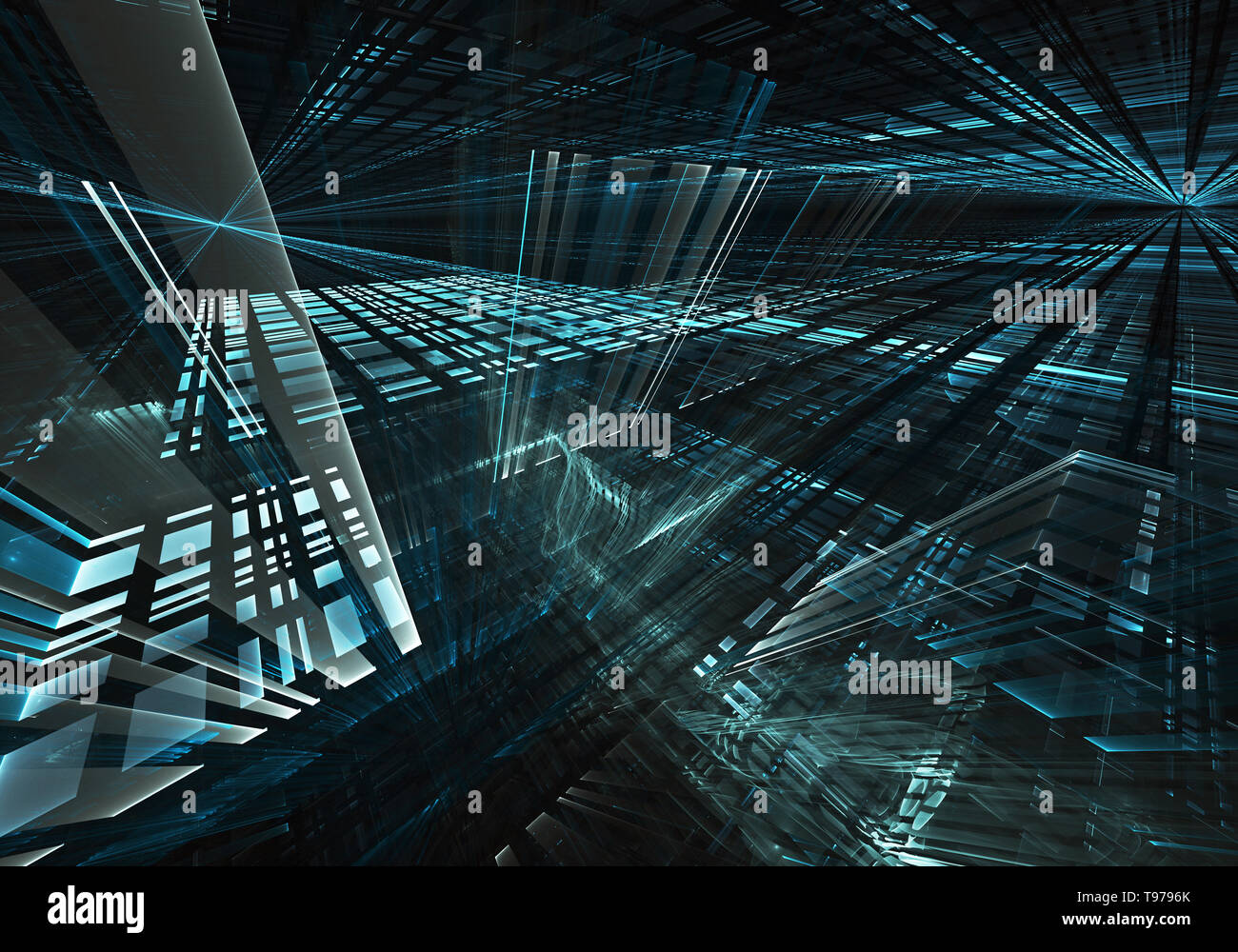 Computer generated abstract tehnology 3D illustration. Three ...
